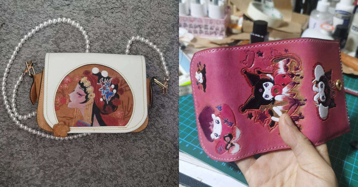 Custom leather making services | Leather painting for bags, wallets or ...